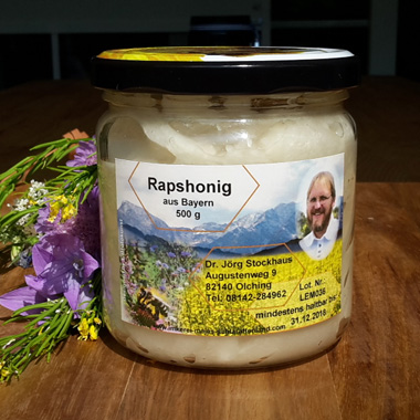 Honig »Rapshonig aus dem Münchner Land« aus Oberbayern von Jörg Stockhaus